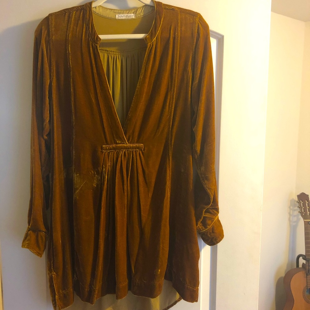 Free People X Cp Shades Velvet Tunic - Gem